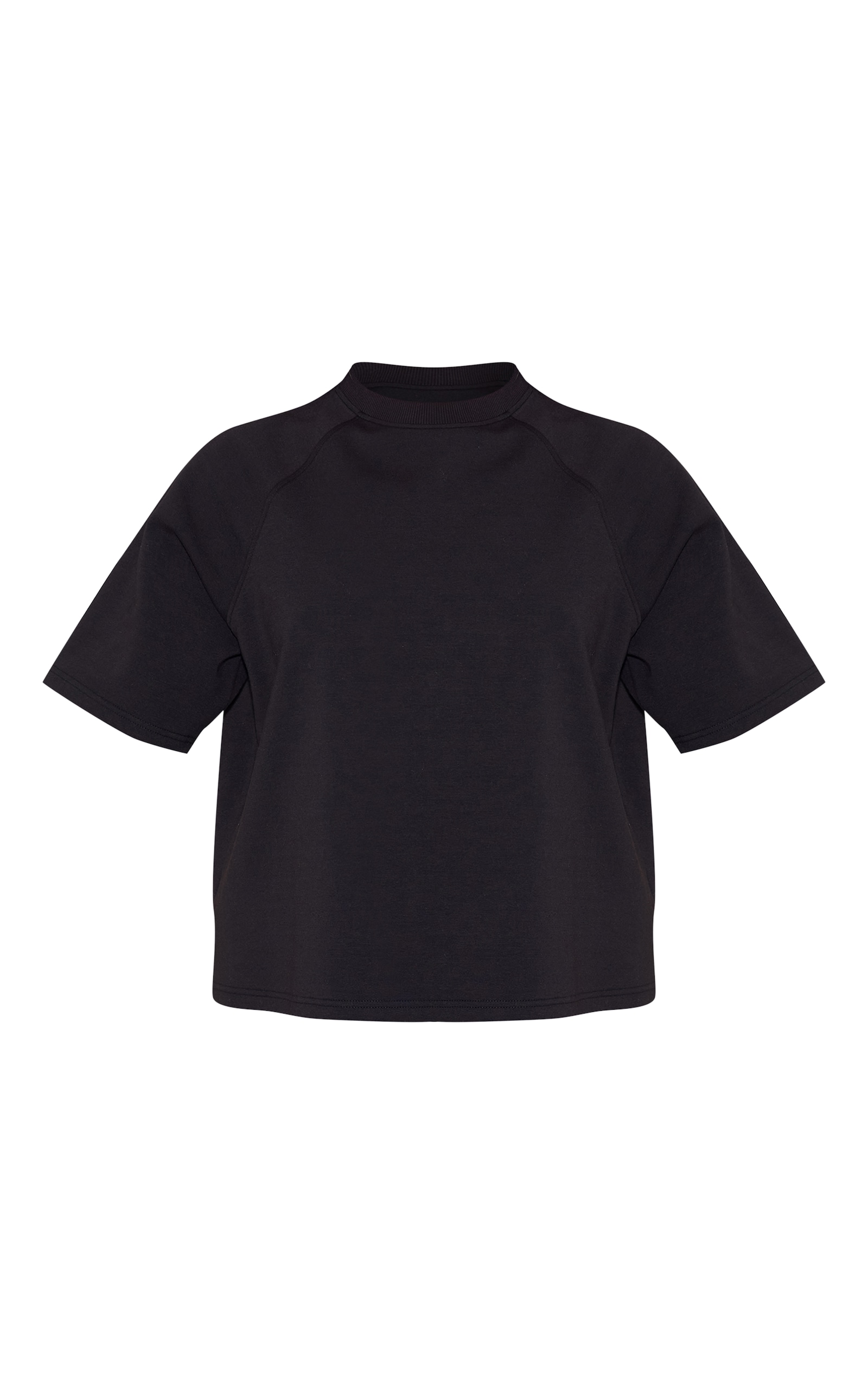 Tall Black Embroidered Interlock Boxy Tee | Tall | PLT USA