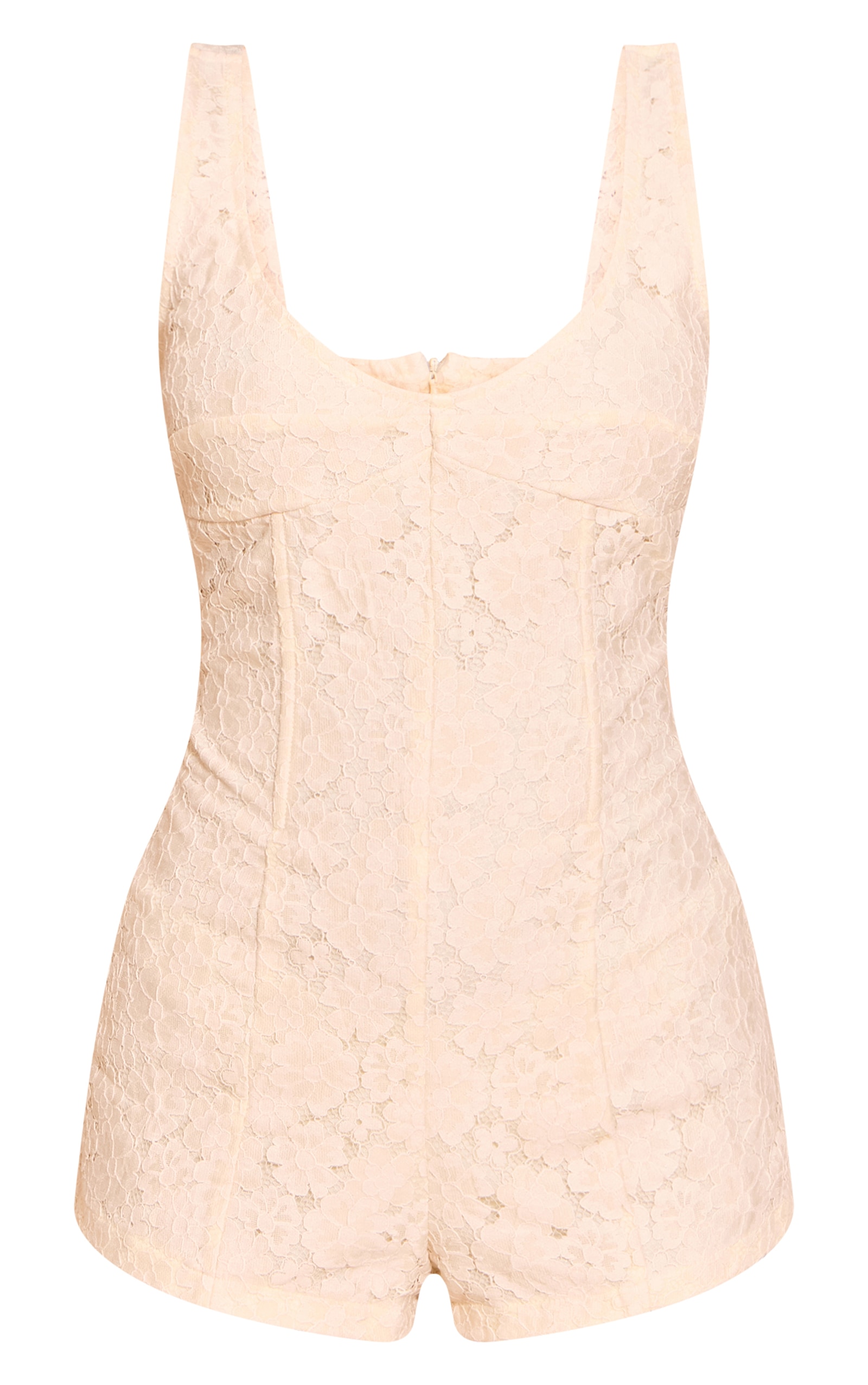 Petite Butter Cream Lace Fitted Romper | Petite | PLT USA