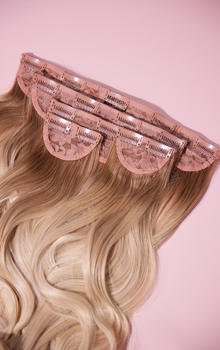 Lullabellz 22" 5 Piece Super Thick Rooted Wavy Blow Dry Clip In Hair ...