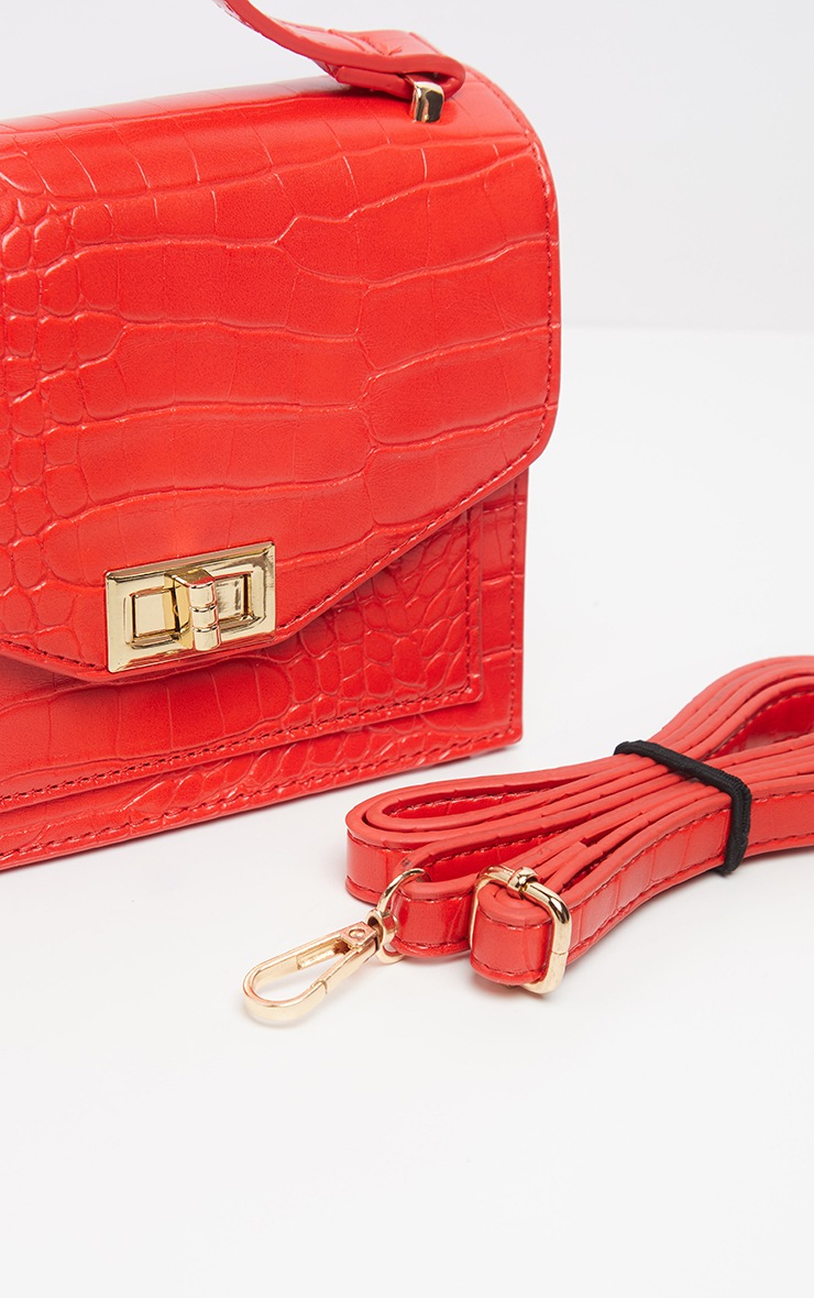 Red Croc Cross Body Bag | Accessories | PrettyLittleThing USA