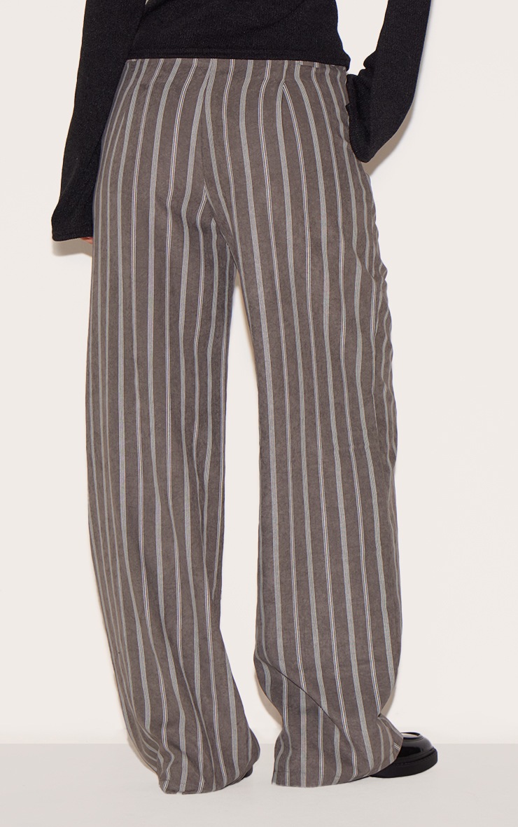 Charcoal Pinstripe Peach Skin Tailored Pants | Bottoms | PrettyLittleThing USA