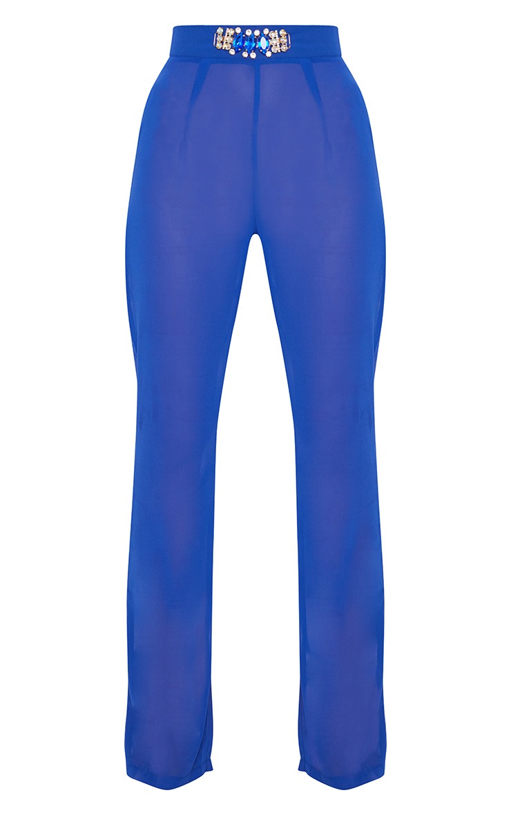 Premium Blue Jeweled Front Beach Flares | PrettyLittleThing USA