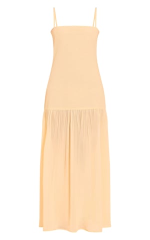 Lemon Linen Look Strappy Dropped Waist Maxi Dress | Dresses ...