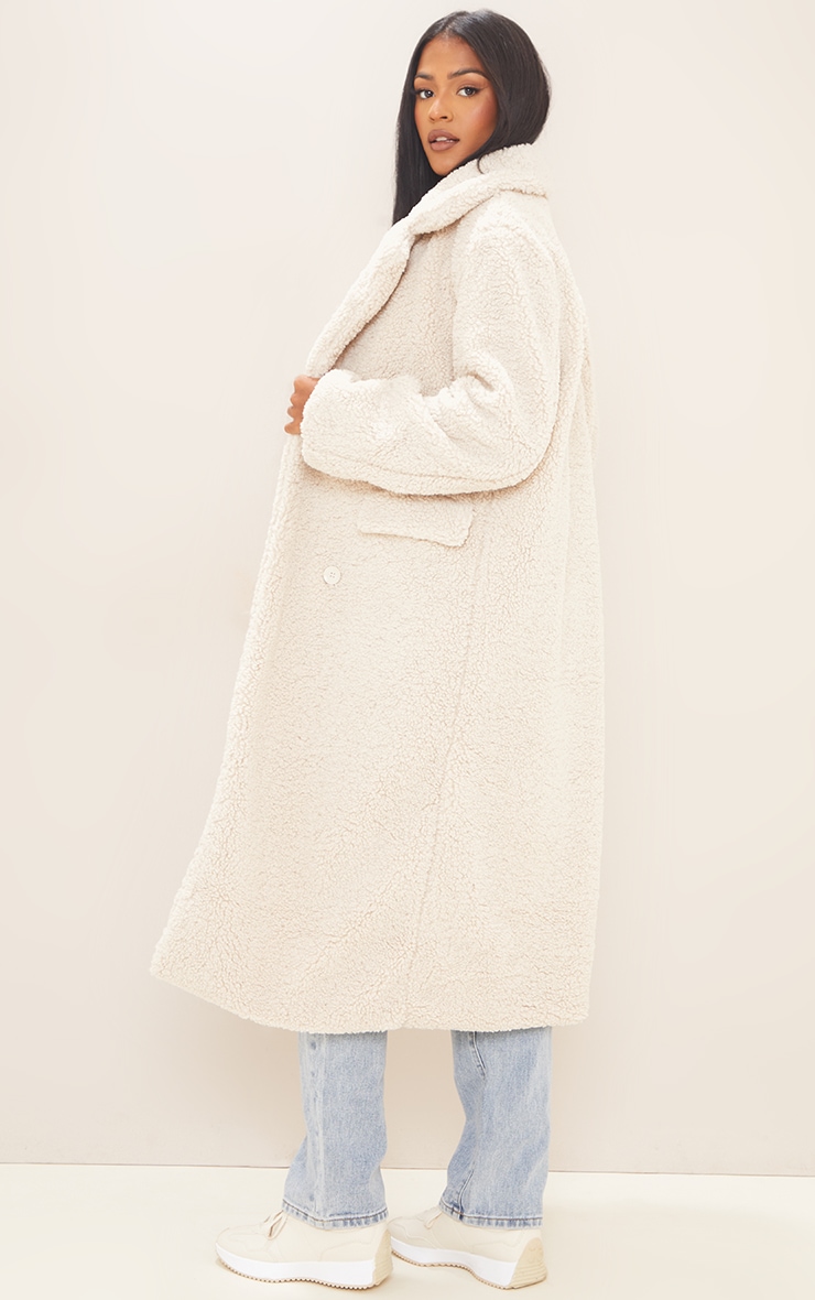 Tall Stone Premium Longline Borg Coat | Tall | PrettyLittleThing USA