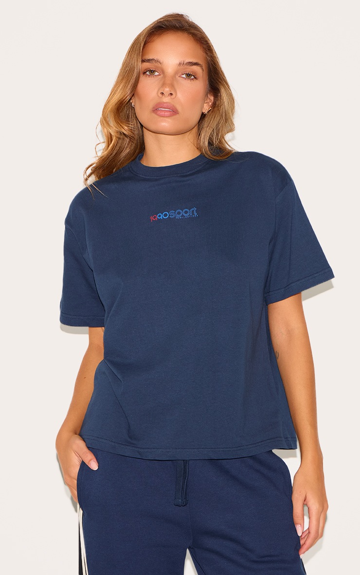 Navy Sport Collective Boxy Oversized T Shirt | Athleisure | PrettyLittleThing