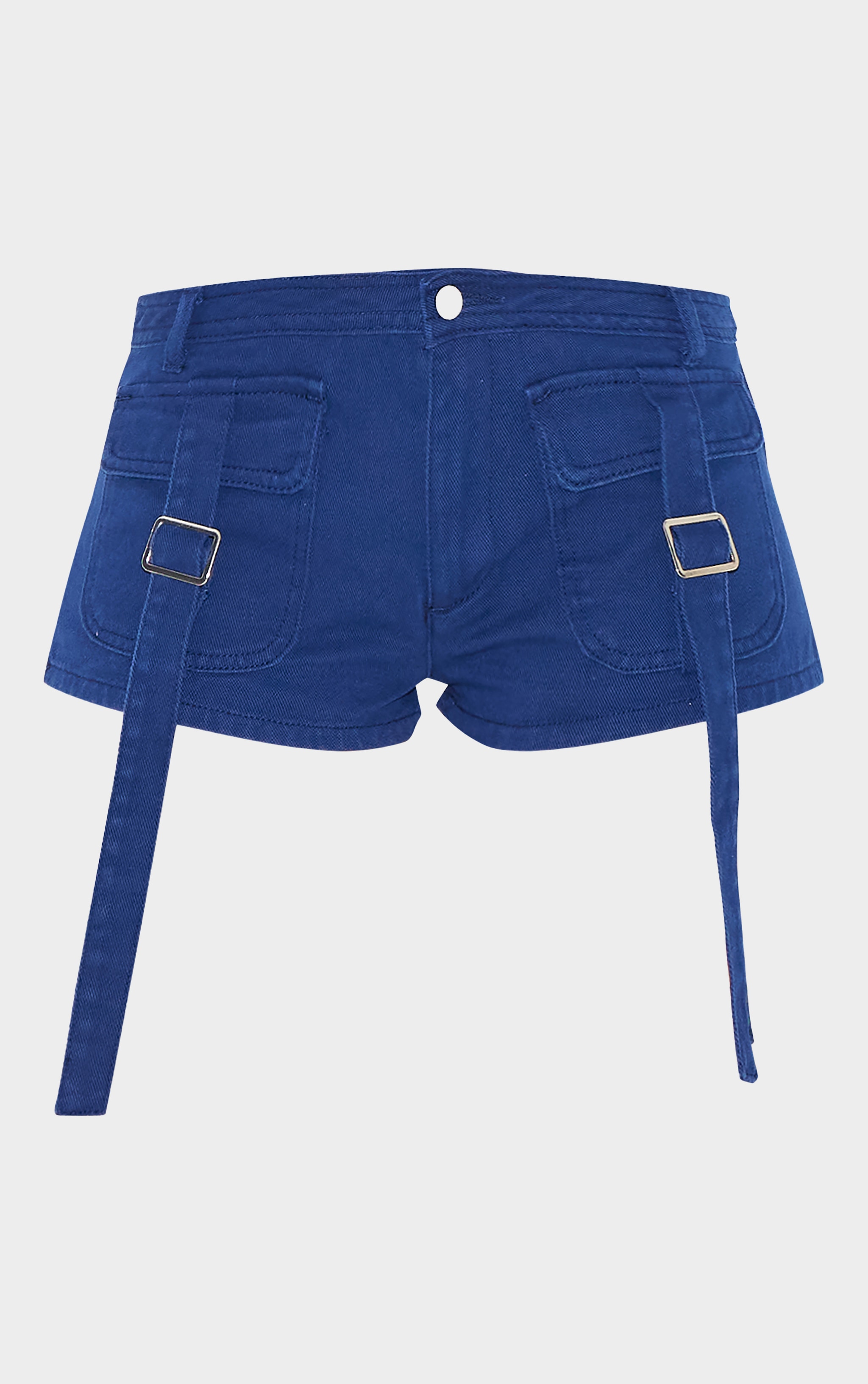 Navy Twill Pocket Detail Micro Mini Cargo Shorts | PrettyLittleThing UAE