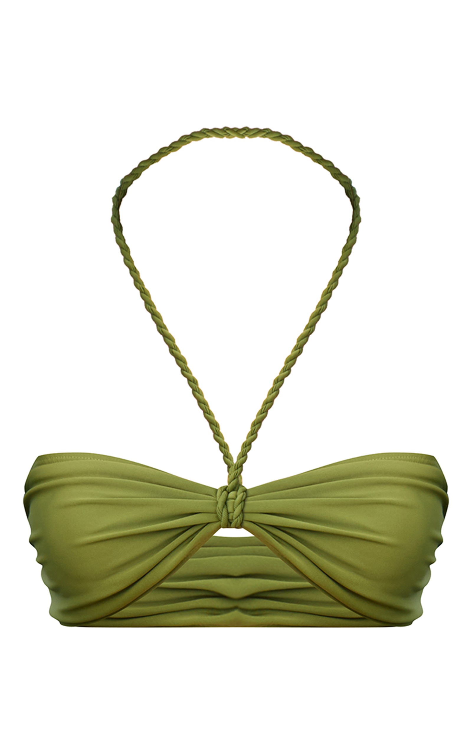 Olive Twist Halter Strap Bandeau Bikini Top | Swimwear ...