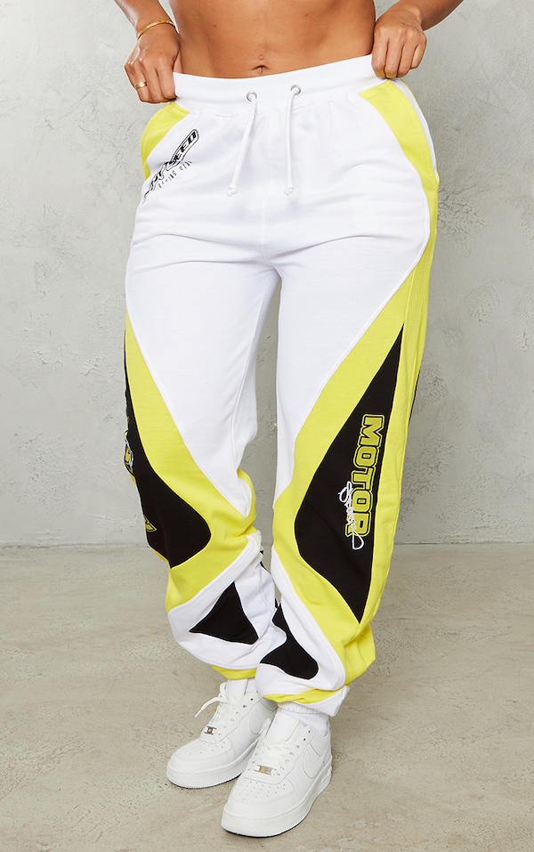 Shape Jogging Blanc Imprimé Motocross Retroussé | Shape | PLT FR