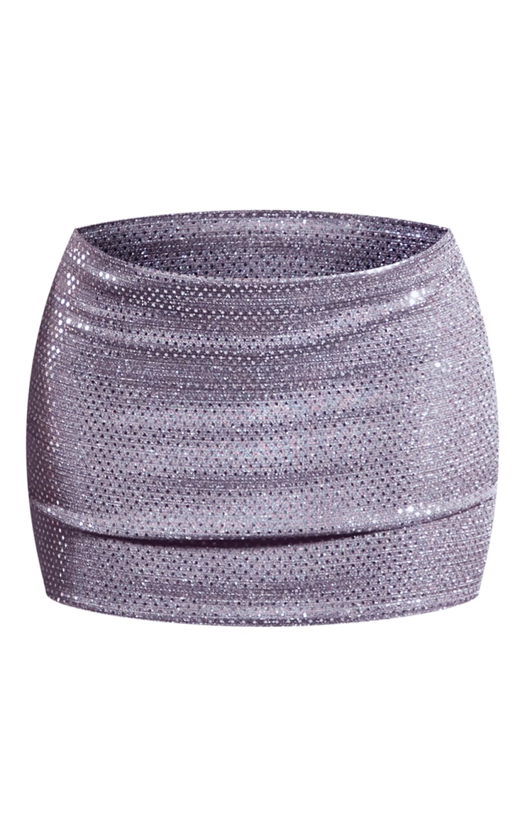 Silver Glitter Sequin Micro Mini Skirt | PrettyLittleThing