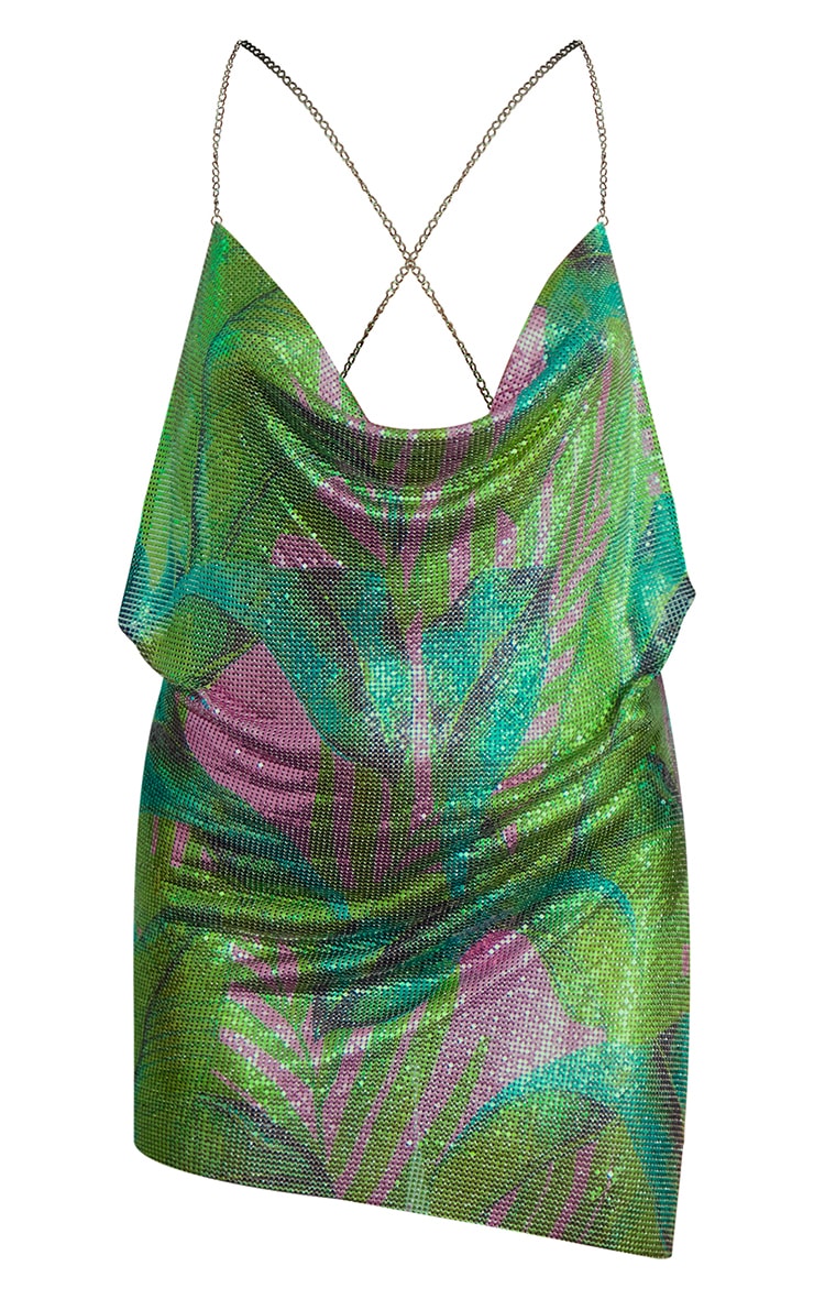 Pink Palm Chainmail Open Back Beach Dress | Swimwear | PLT KSA