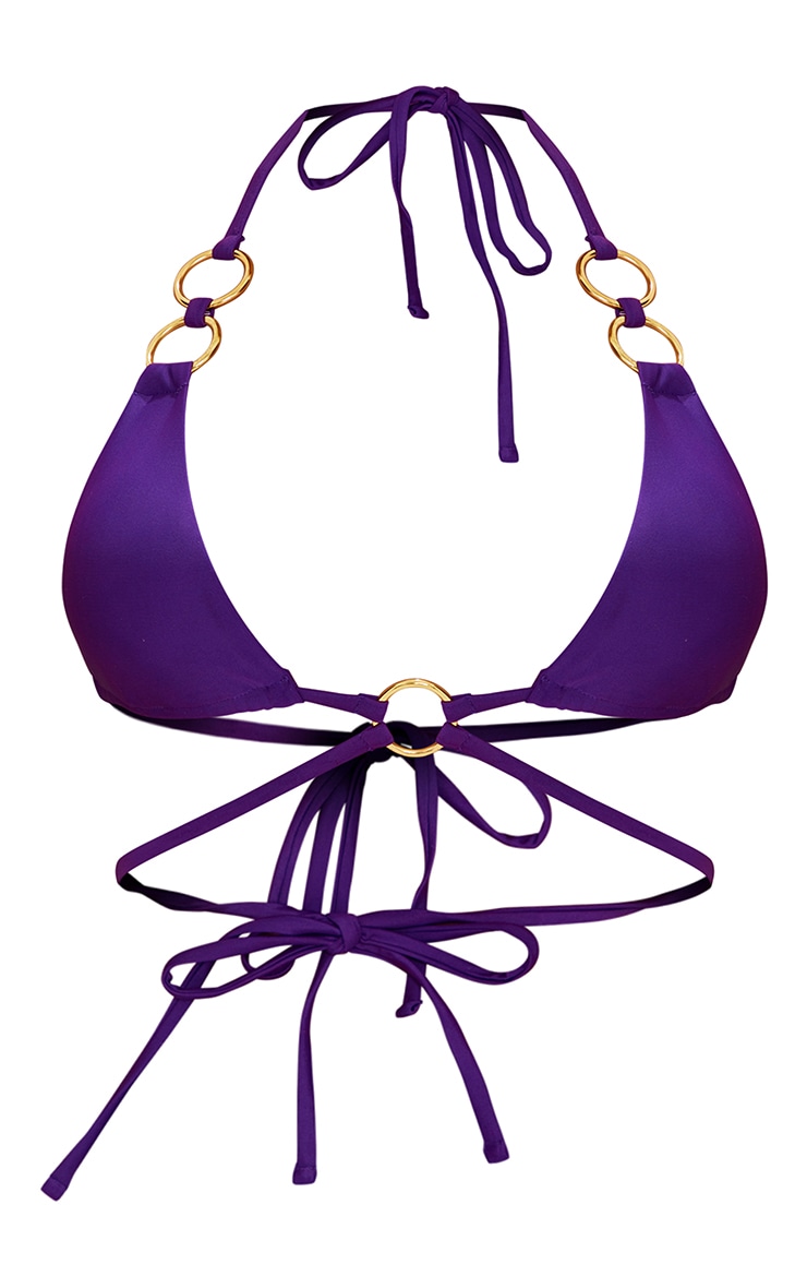 Dark Purple Ring Wrap Around Triangle Bikini Top | Swimwear ...
