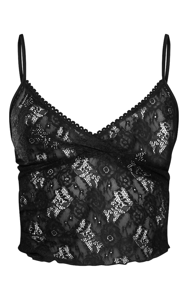 Black Lace Detail Cami | Tops | PLT