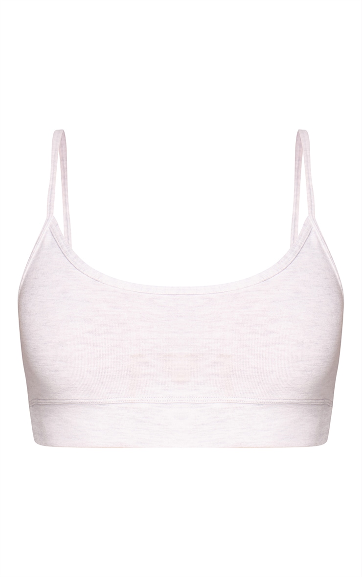 Grey Melange Soft Cotton Bralet | Athleisure | PLT