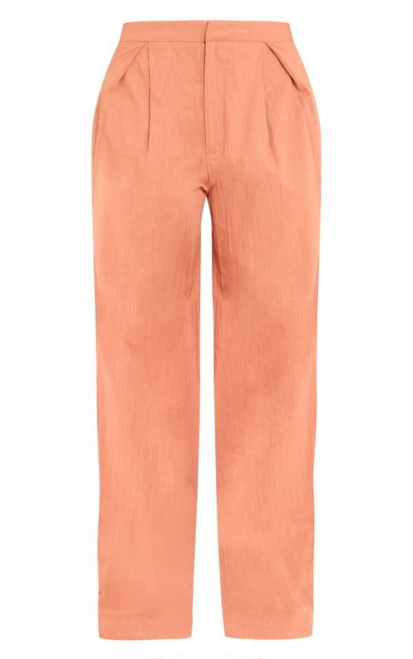 Shape Rust Linen Highwaisted Wide Leg Trousers | Shape | PLT