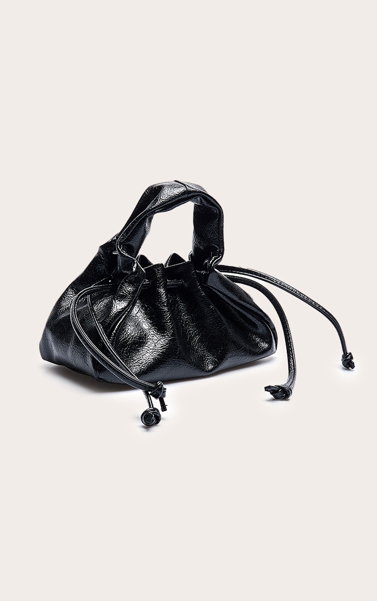Black PU Drawstring Mini Bag | Accessories | PLT