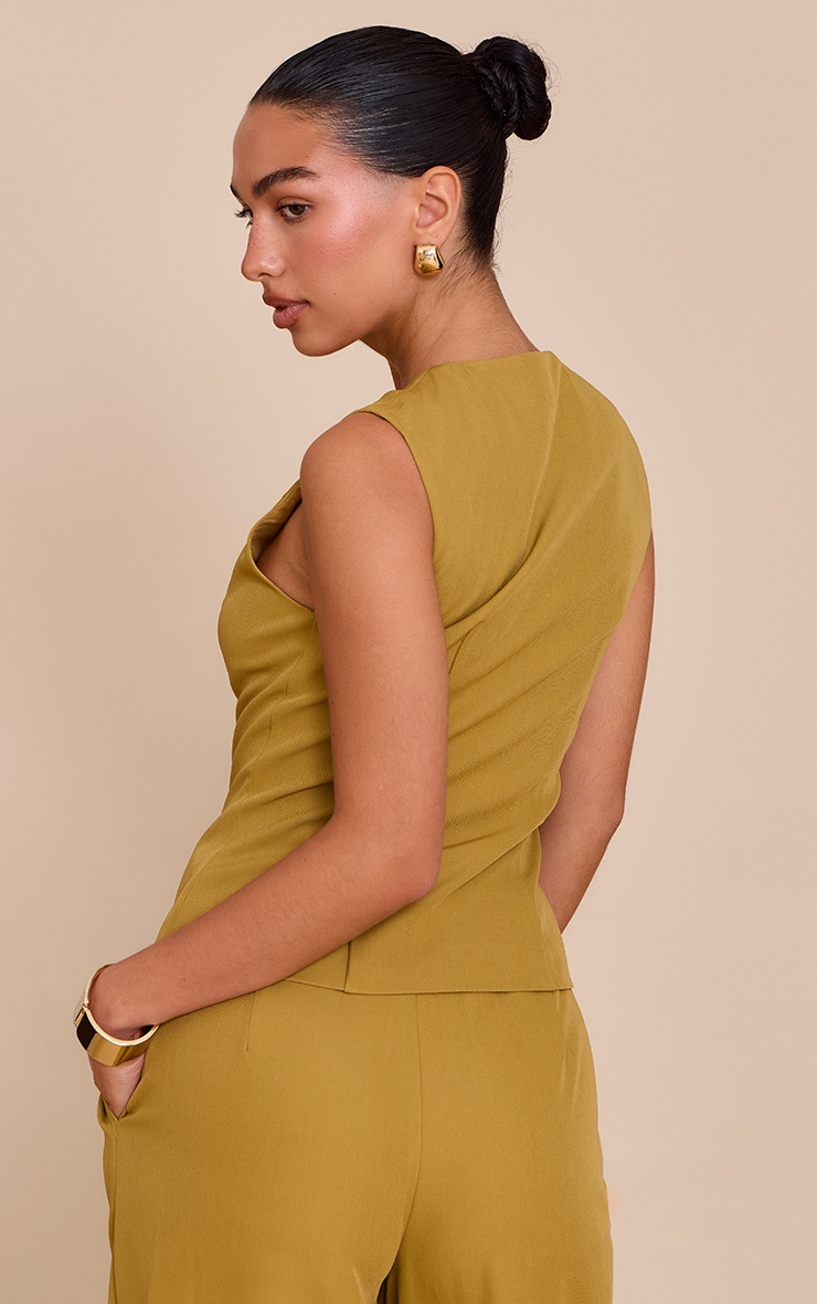 Deep Mustard Tailored Woven Vest | Co-ords | PrettyLittleThing USA