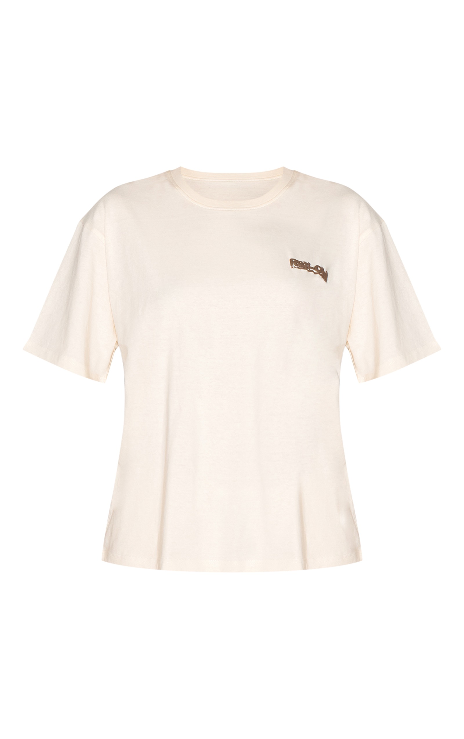Cream Run Club Puff Print Boxy Oversized T Shirt | Athleisure | PLT
