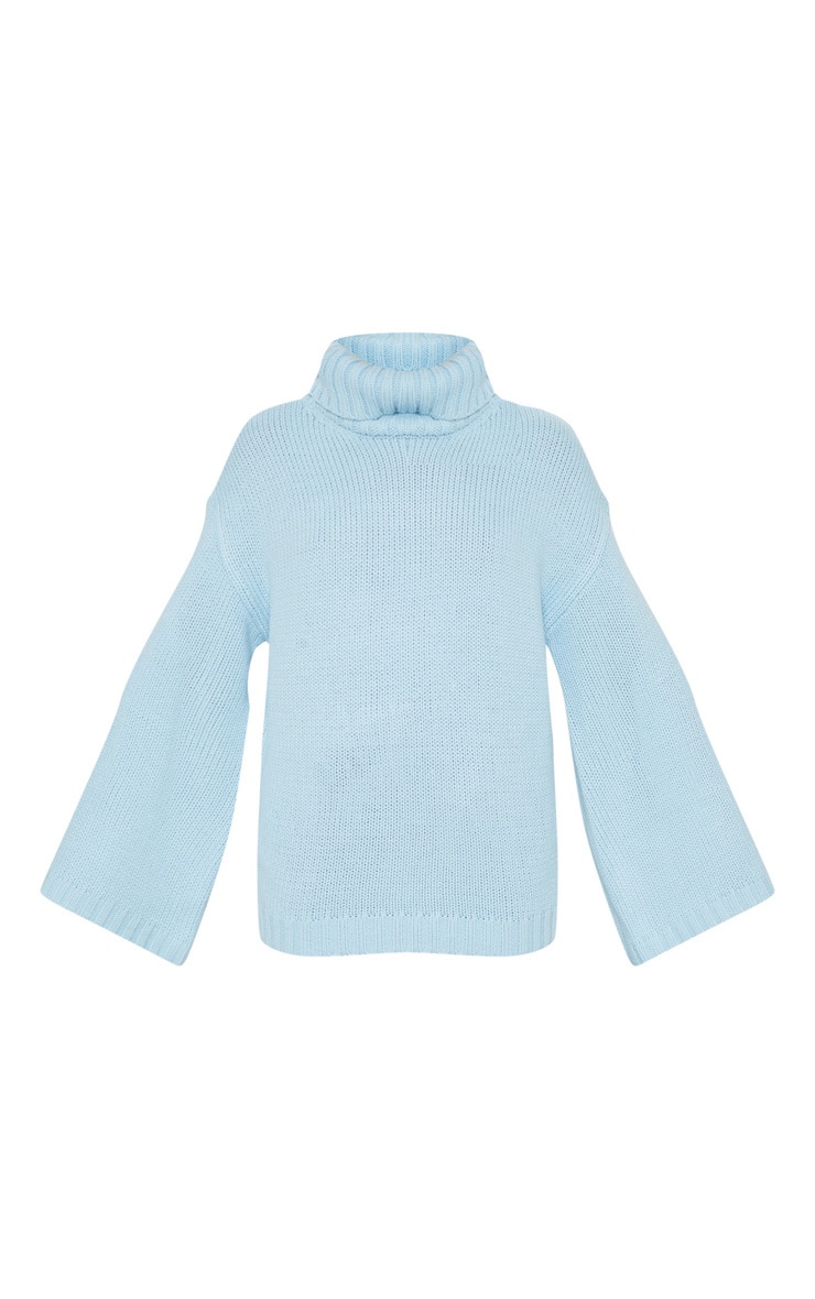 Petite Baby Blue Knitted Jumper | Petite | PrettyLittleThing