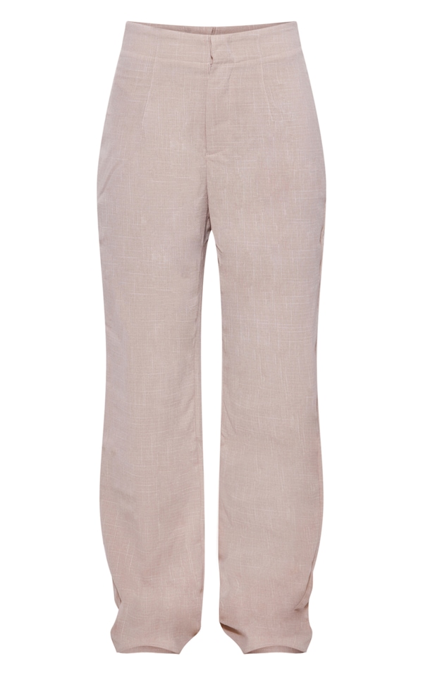 Natural Stone Check Tailored Straight Leg Trousers | Bottoms | PLT