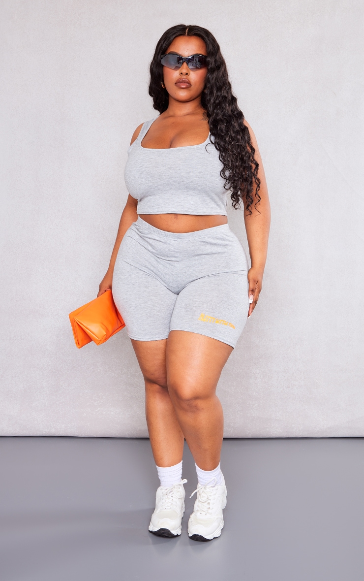 Plt Plus Grey Wavy Printed Cycle Short | PrettyLittleThing USA