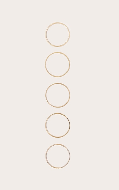 Gold Slim Multi-pack Ring | Accessories | PrettyLittleThing USA