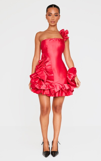 Red satin dresses | PrettyLittleThing