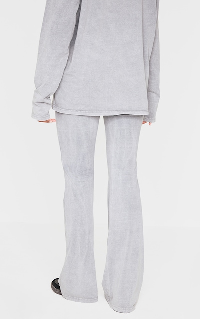 PLT Light Grey Embossed Logo Skinny Flare Pants | Co-ords | PLT USA