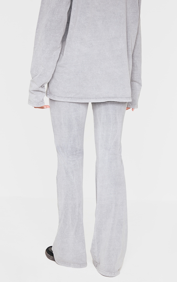 PLT Light Grey Embossed Logo Skinny Flare Pants | Co-ords | PLT USA