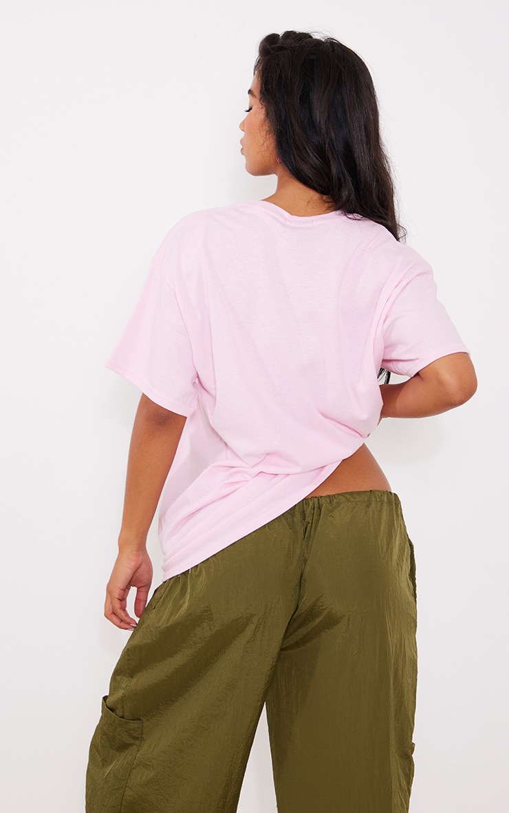 PLT T-shirt oversize rose tendre fleuri imprimé Tennis Club ...