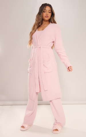 Prettylittlething Pink Fluffy Dressing Gown | PrettyLittleThing