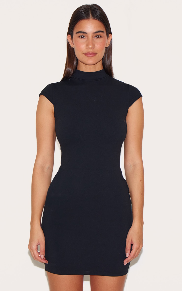 Black Contour Sculpt Cap Sleeve Bodycon Dress | Dresses ...