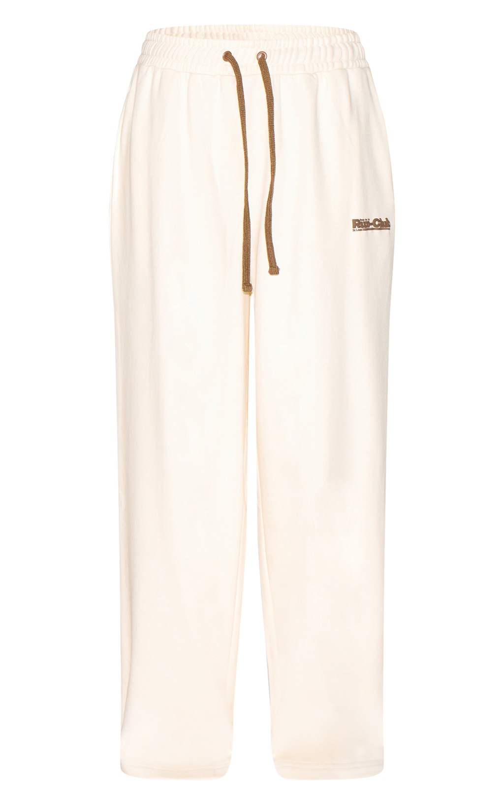 Cream Run Club Puff Print Wide Leg Joggers | Athleisure | PLT