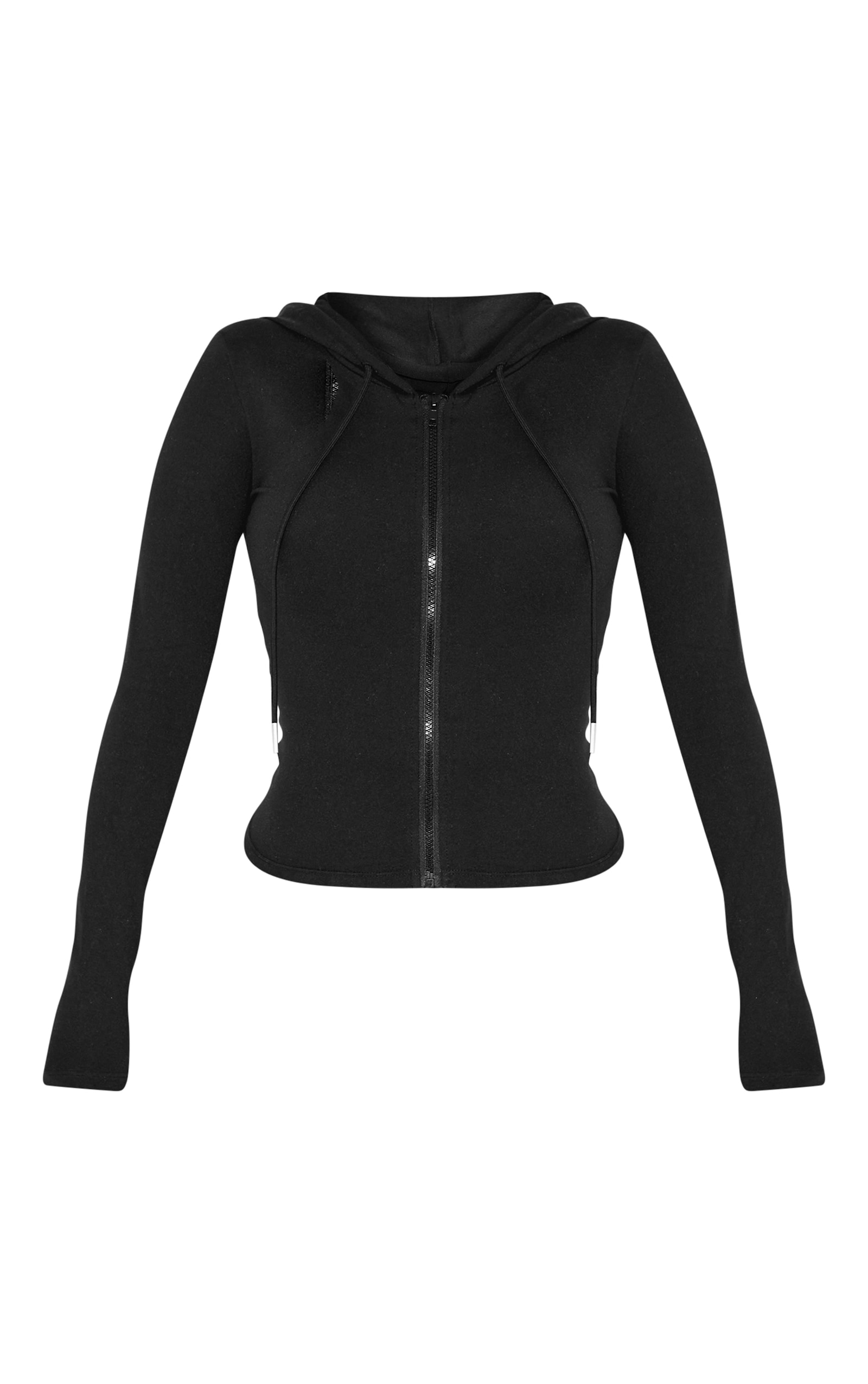 Shape Black Sculpted Zip Through Hoodie | Shape | PLT
