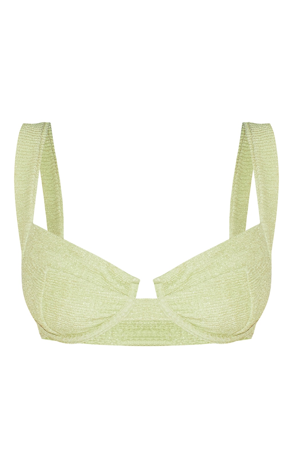 Sage Green Mini Crinkle Underwired Bikini Top | Swimwear ...