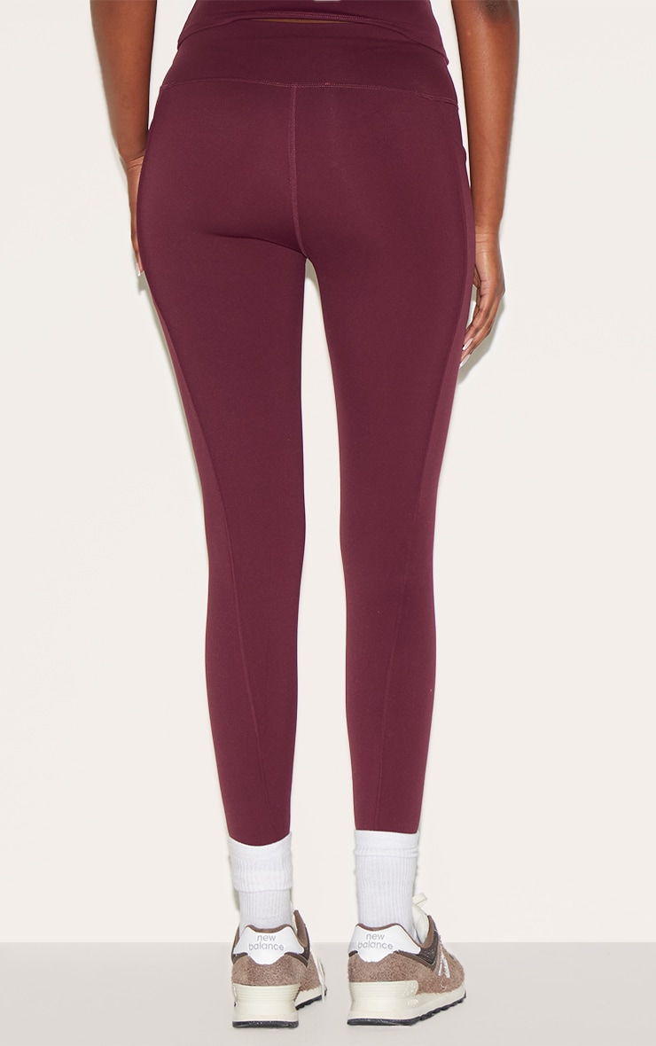 Burgundy Sculpt Side Pocket Gym Leggings | Athleisure | PLT USA