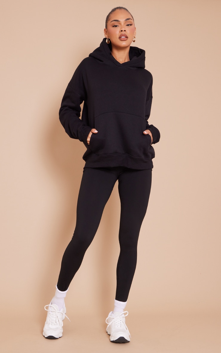 Plt Black Academy Puff Back Print Hoodie | PrettyLittleThing USA