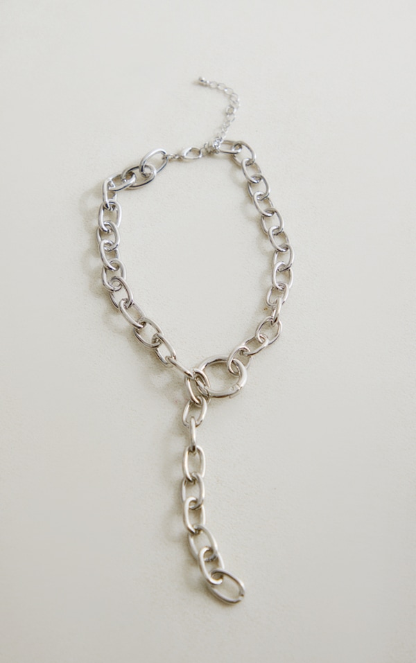 Silver Oval Chain Drop Necklace | Accessories | PLT AUS