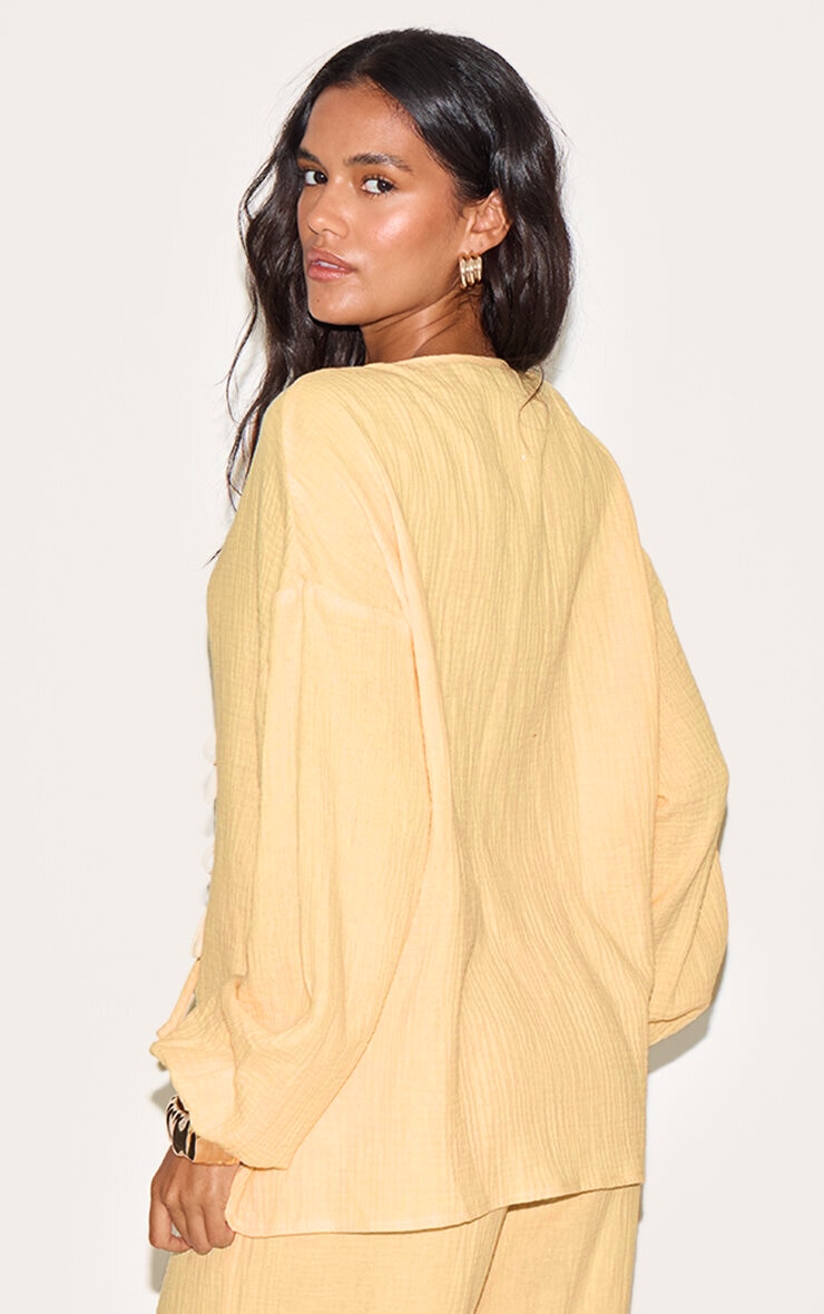Lemon Textured Cheesecloth Tie Front Shirt | Co-ords ...