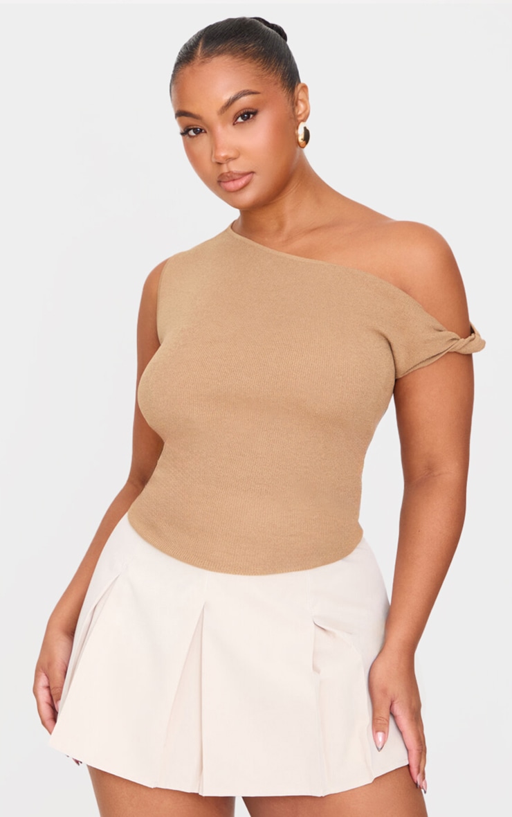 Plus Stone Mid Waist Tailored Box Skater Skort | Plus Size | PLT USA