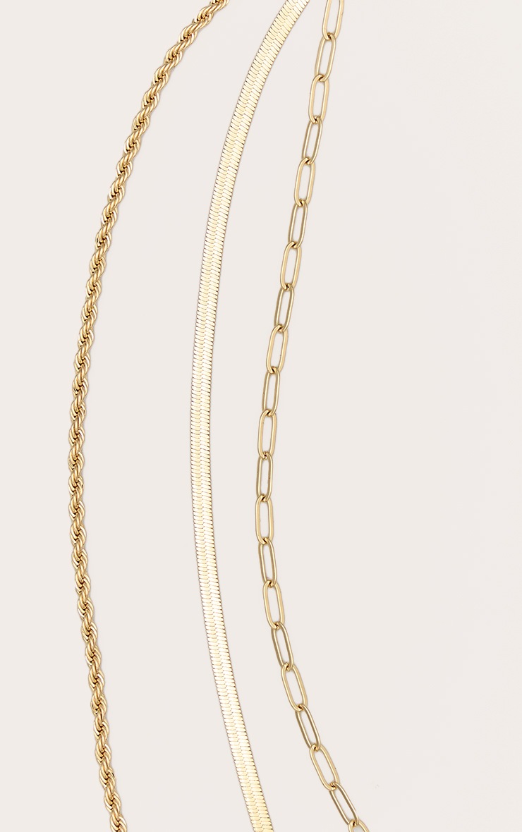 Gold Snake Chain Rope Layered Necklace | Accessories | PrettyLittleThing