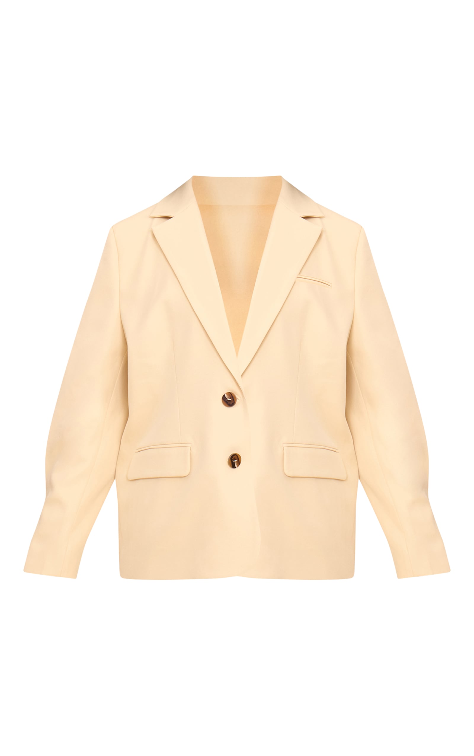 Buttercream Super Boxy Sleeve Seam Detail Blazer | Outerwear ...