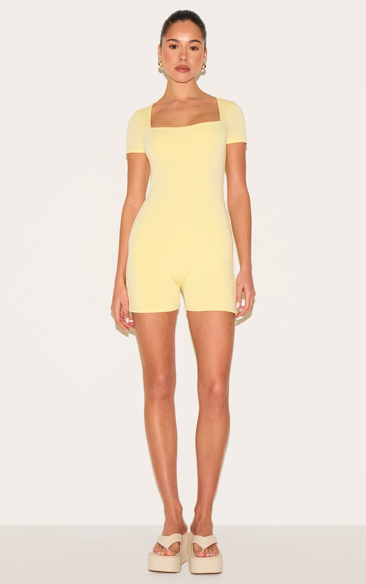 Lemon Double Layer Contour Square Neck Unitard | Dresses | PLT