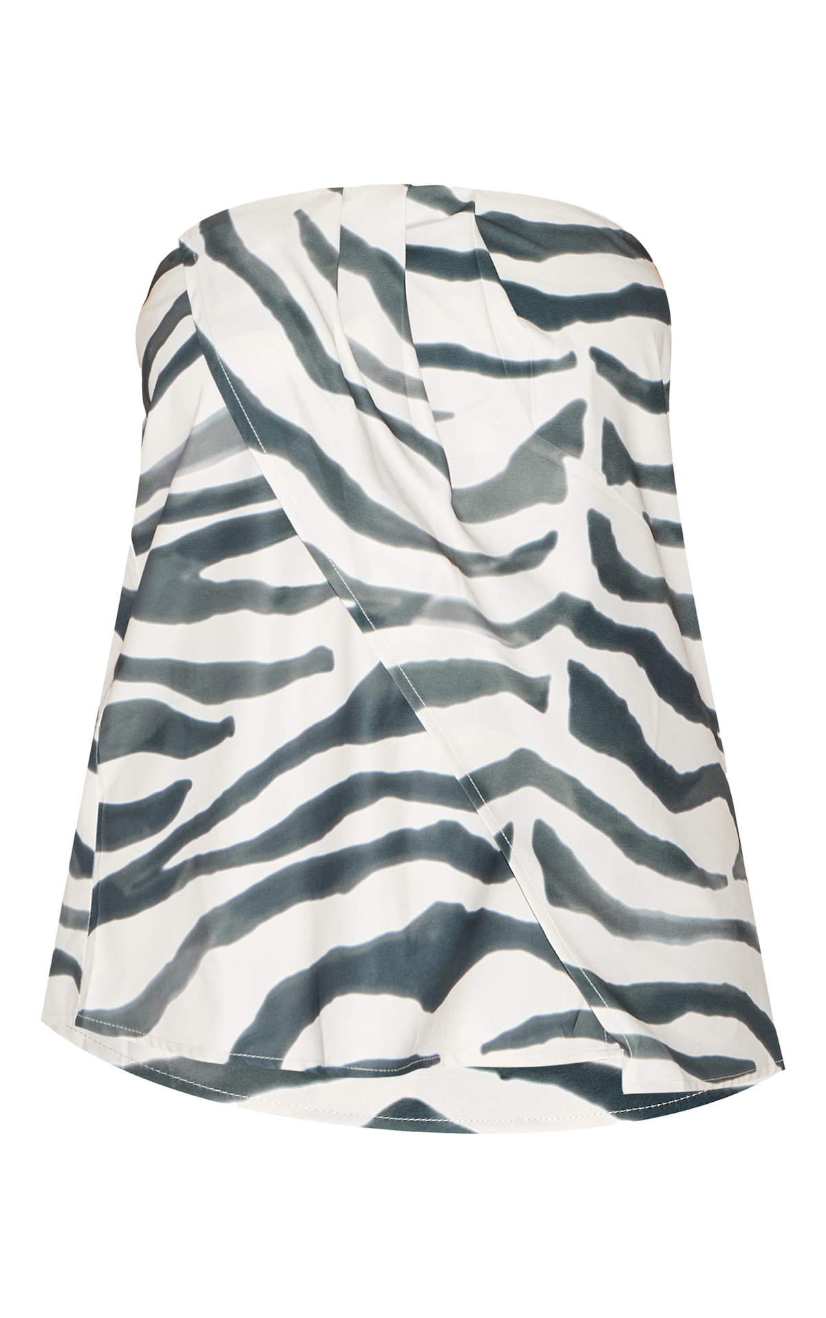 Plus Multi Zebra Floaty Woven Bandeau Long Top | Plus Size | PLT