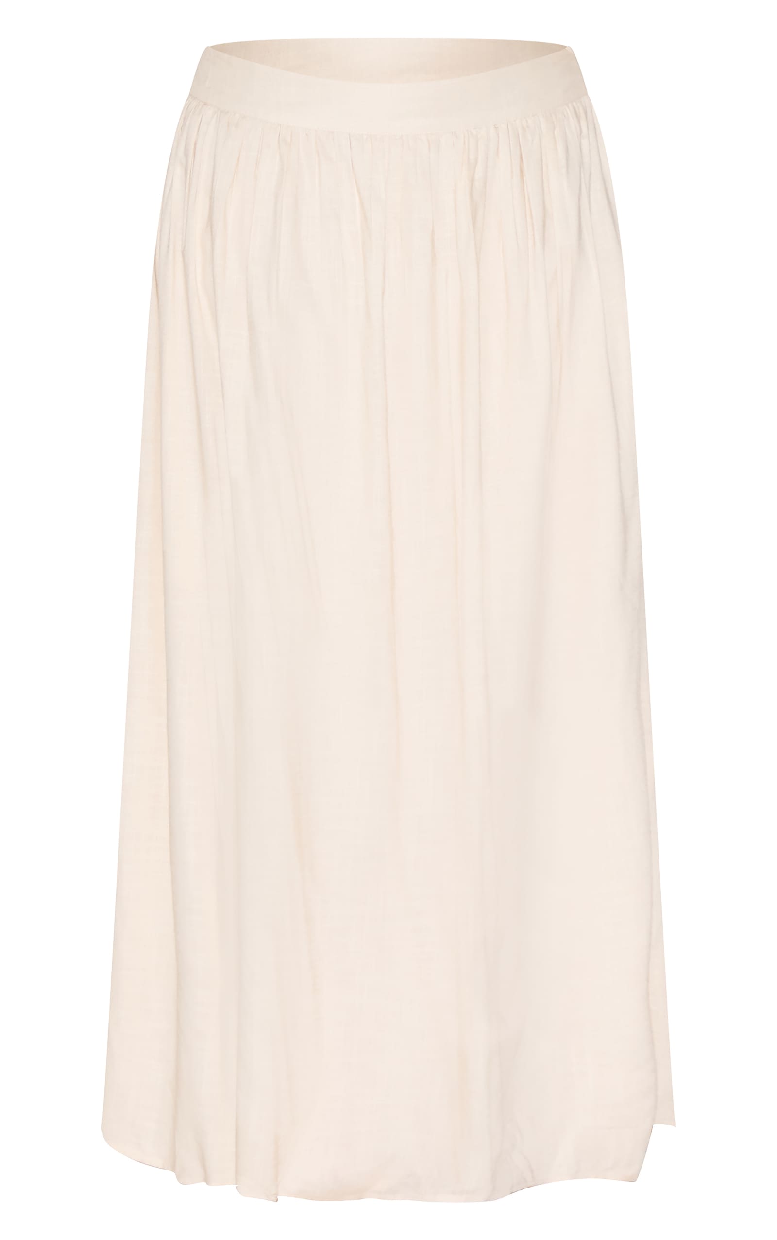 Plus Beige Cotton Pleated Maxi Skirt | Plus Size | PLT