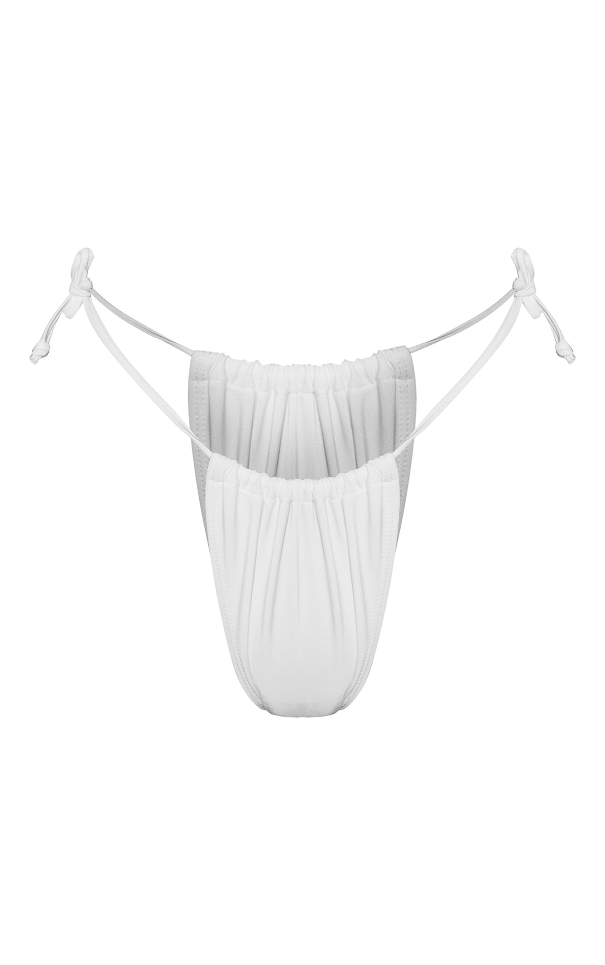 White Mix And Match Mini Ruched Tie Bikini Bottoms Swimwear