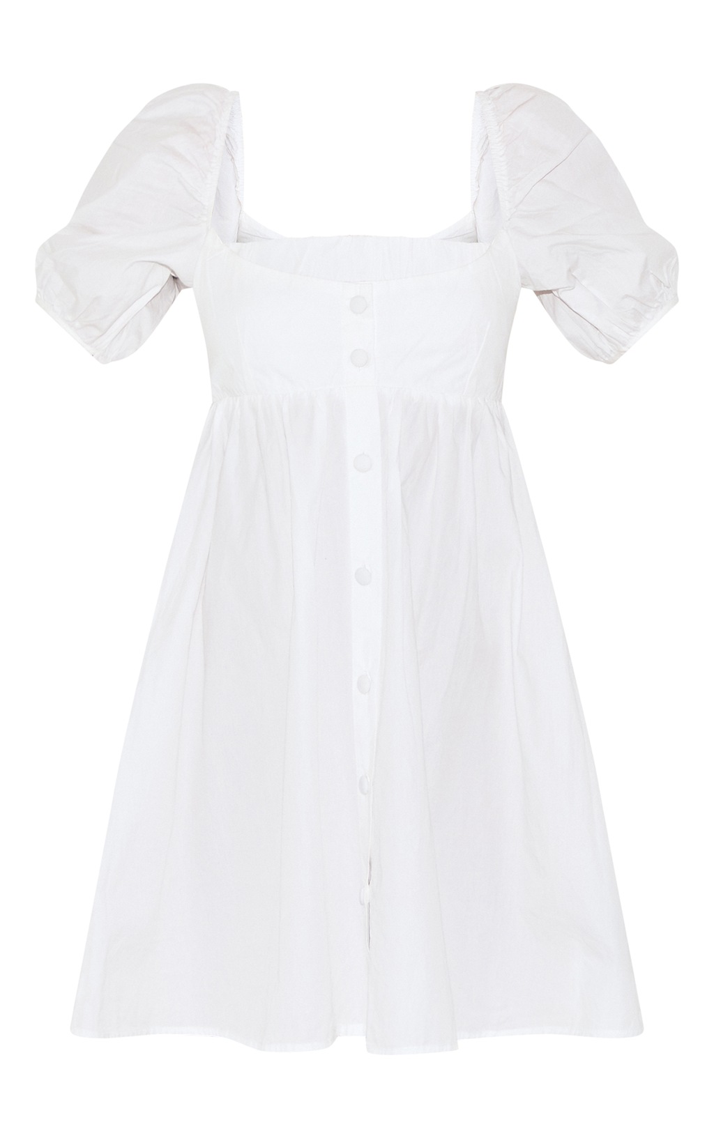 White Cotton Button Down Smock Dress | Dresses | PrettyLittleThing