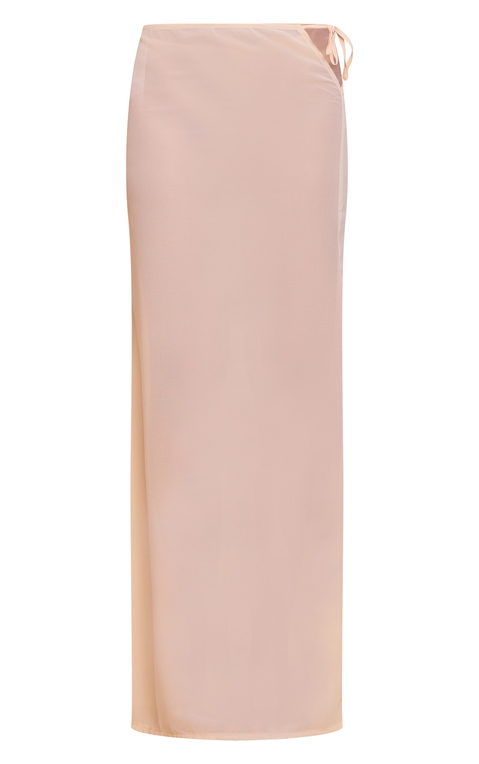 Cream Sheer Low Rise Maxi Skirt | Bottoms | PLT USA