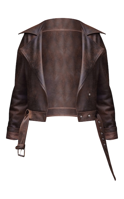 Brown PU Distressed Relaxed Fit Biker Jacket | Outerwear ...