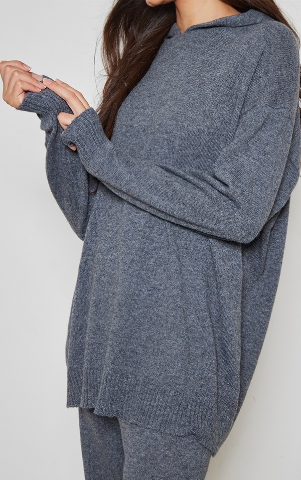 Tall Grey Oversized Knitted Joggers | Tall | PLT