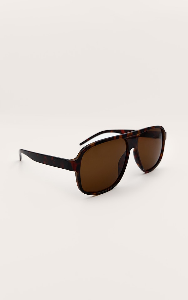 Brown Tort Slim Aviator Sunglasses | Accessories | PLT